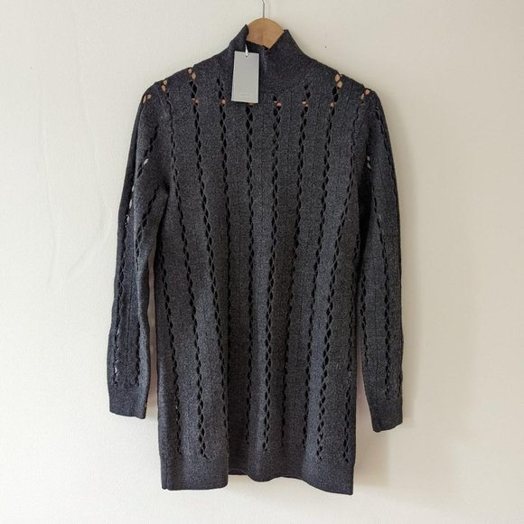 COS | Sweaters | Nwt Cos Merino Wool Open Knit Turtleneck Sweater ...
